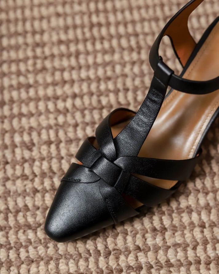Mila - T Strap Leather Pumps – RolisaStyle